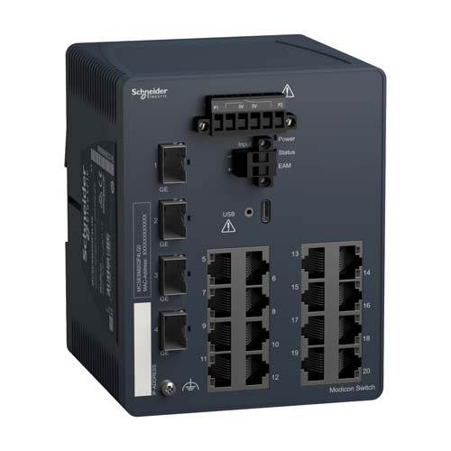 SE network switch Modicon Networking managed 16 ports for copper with ...
